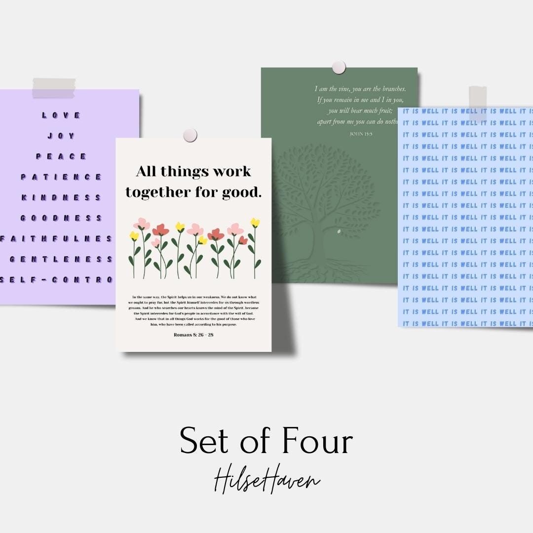 Faith-inspired Digital Art Collection: 4 Custom Biblical Designs (16x20 ...