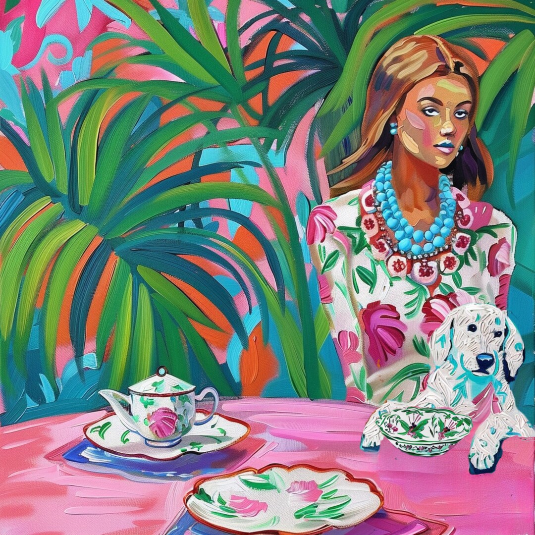 Grandmillennial Art, A Lesson in Table Manners, Whimsical Fine Art - Etsy