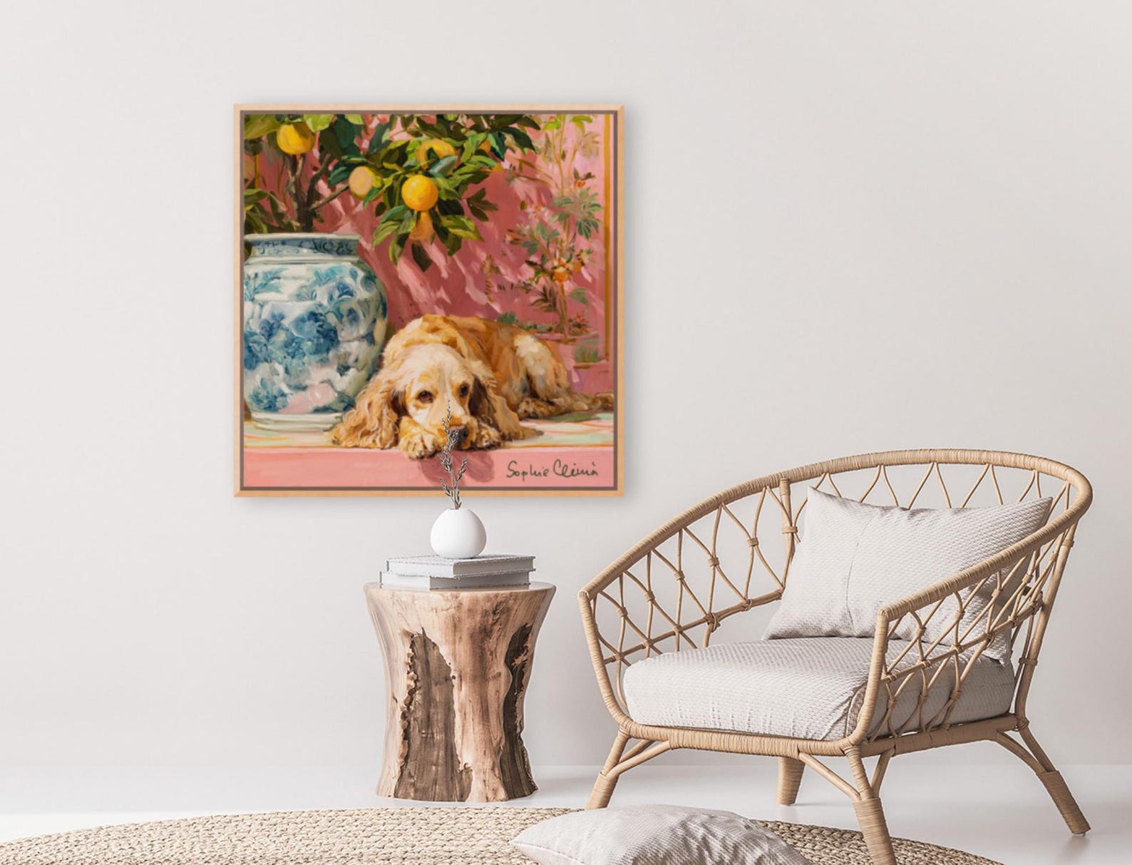 Cocker Spaniel Art: Grandmillennial Chinoiserie, Palm Beach Decor - Etsy