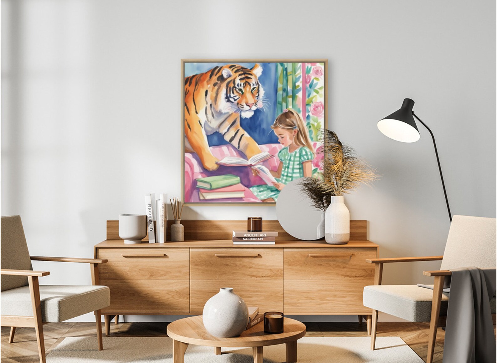 Grandmillennial Art, the Tiger Ate My Homework, Children Illustration ...