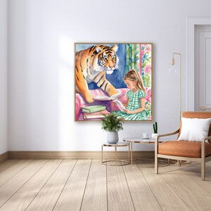 Grandmillennial Art, the Tiger Ate My Homework, Children Illustration ...