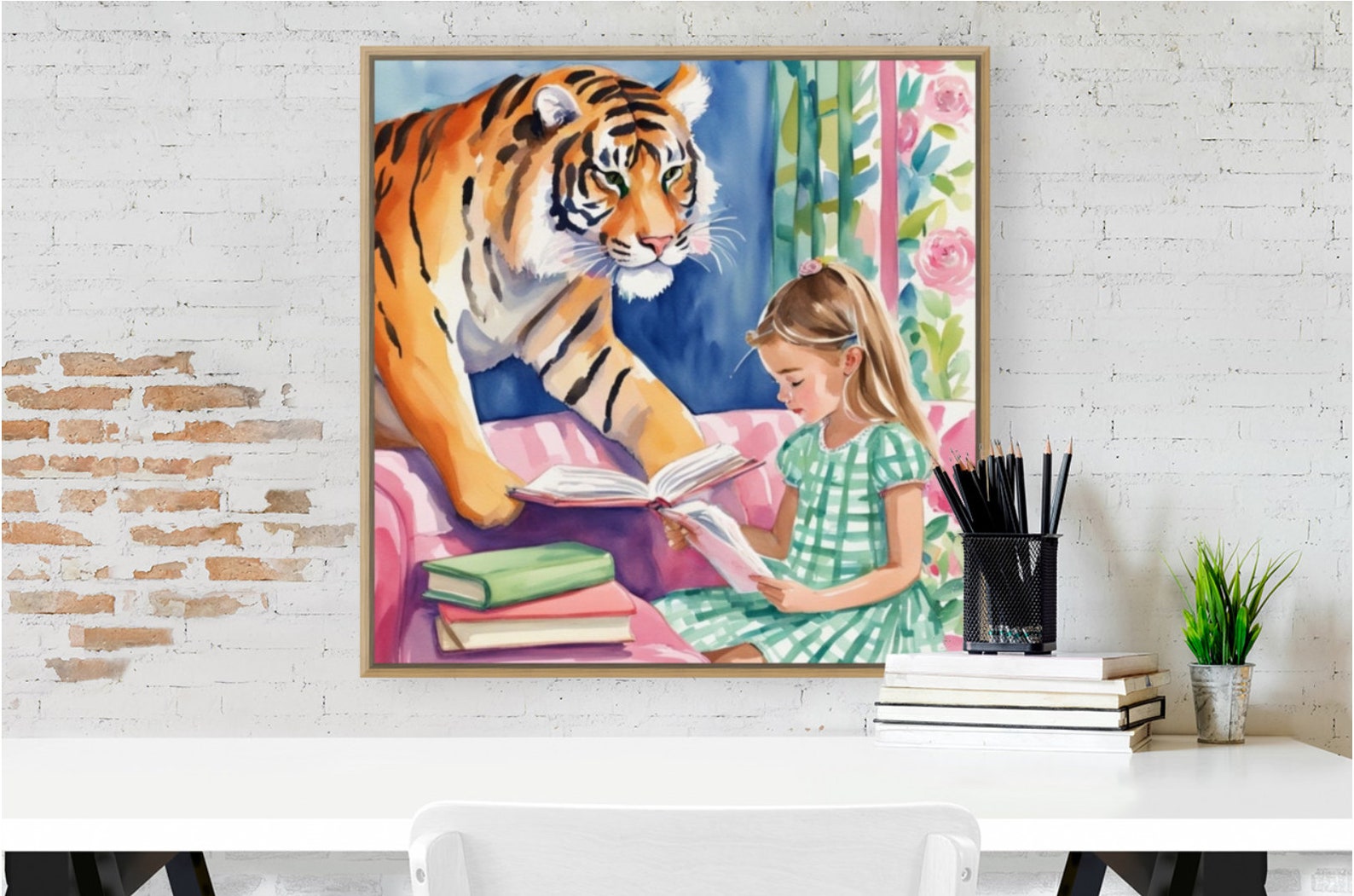 Grandmillennial Art, the Tiger Ate My Homework, Children Illustration ...
