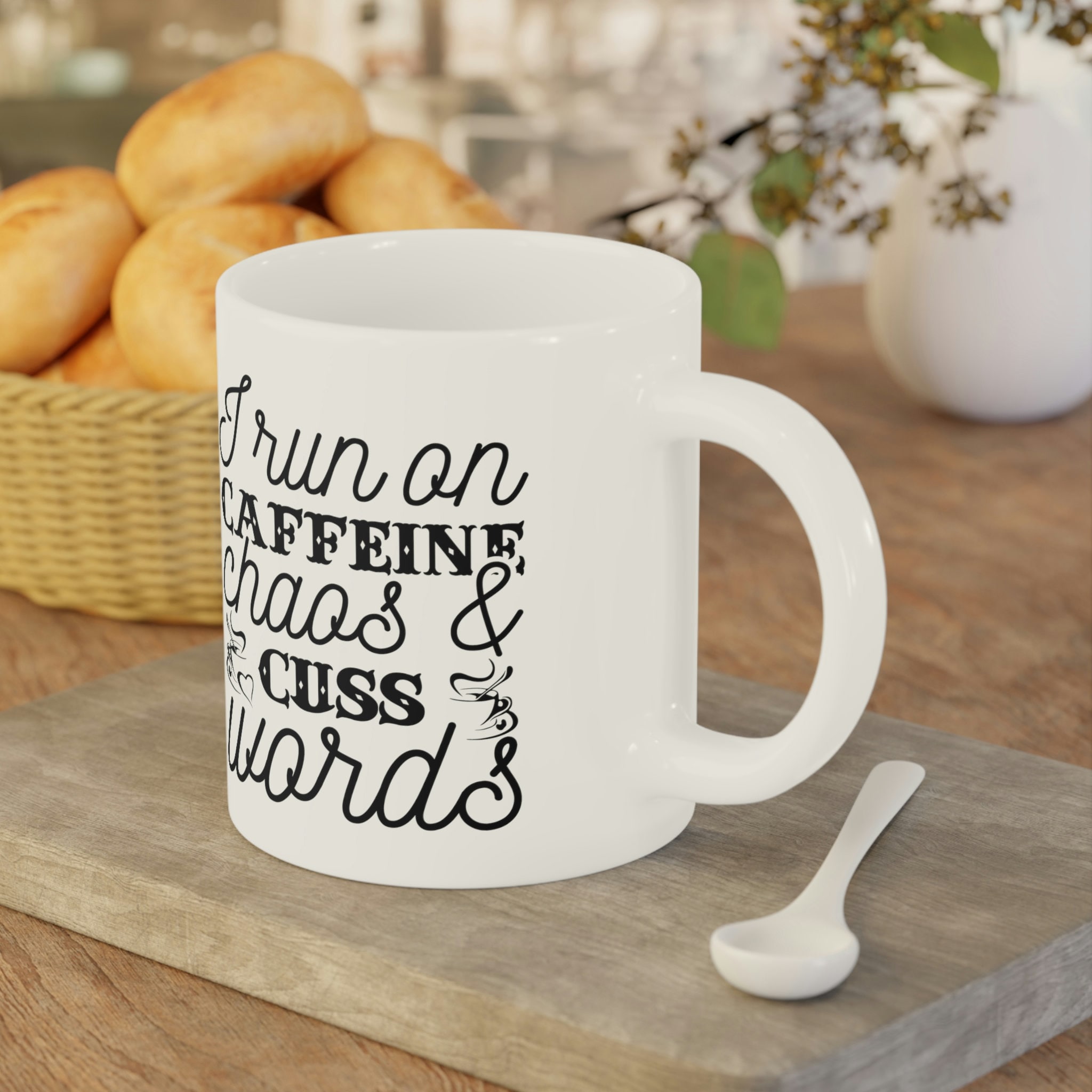 Caffeine, Chaos & Cuss Words Ceramic Mugs 11oz15oz20oz, Swear Mug ...