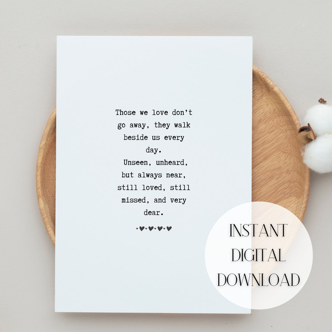 Grief Poem | Sympathy Card | Condolence Card | Bereavement | Printable ...
