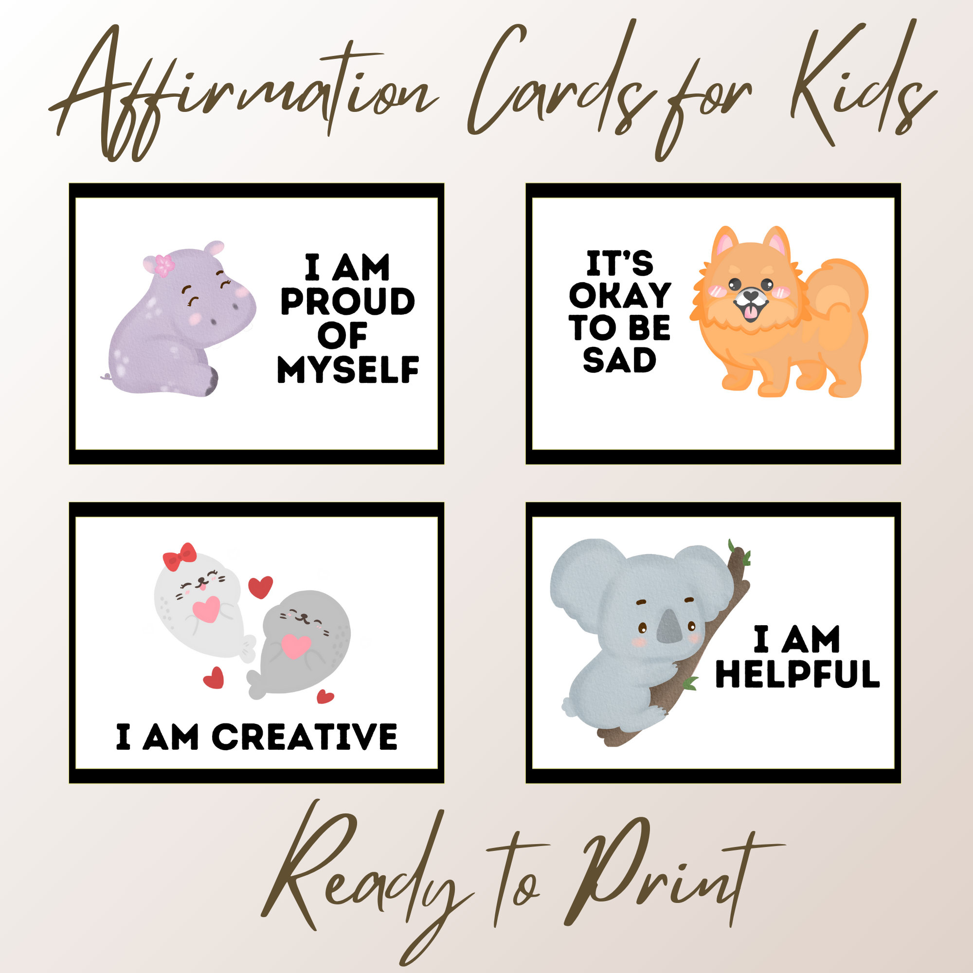 Printable Affirmation Cards for Kids, Kids Affirmation Cards ...