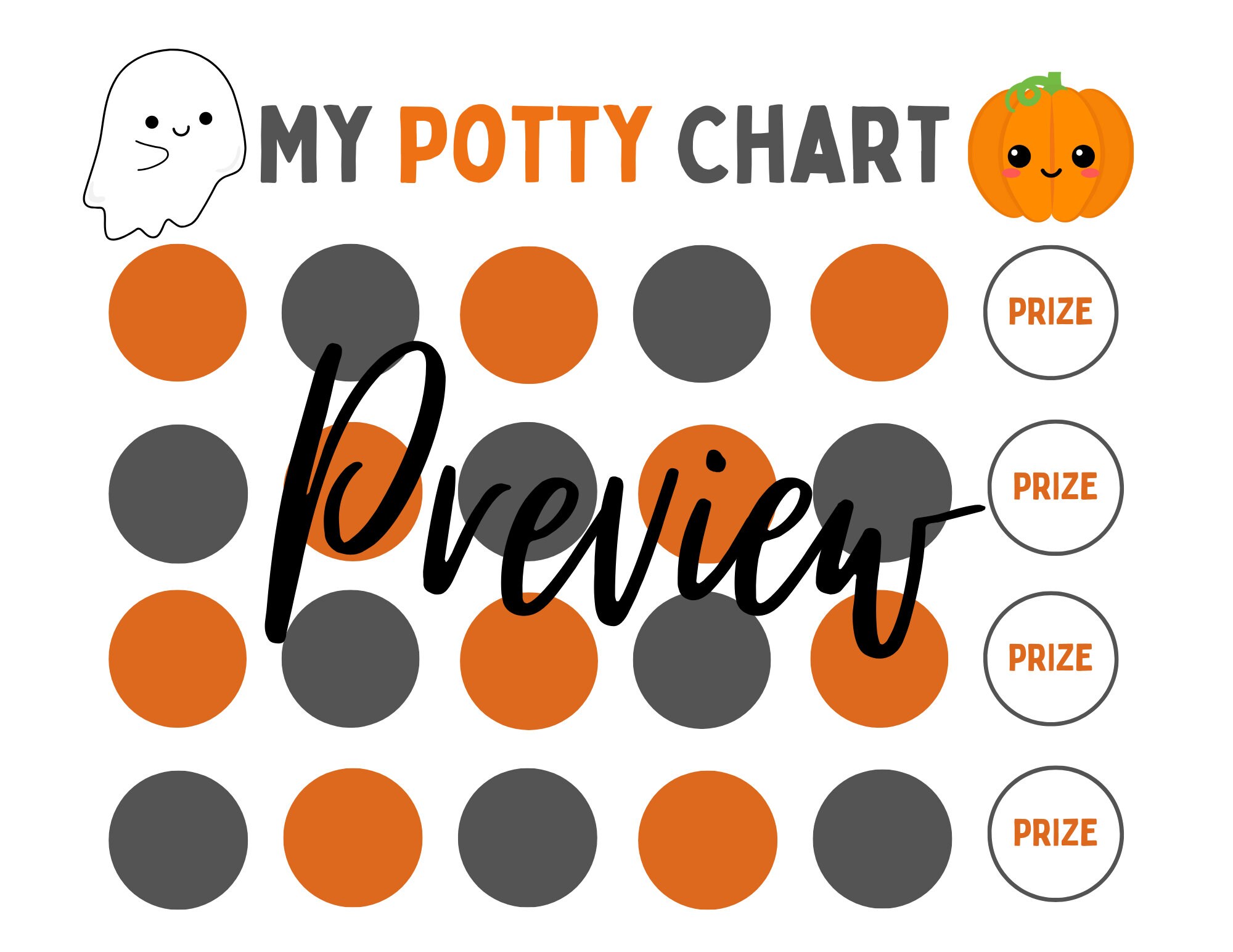 Halloween Potty Training Chart Instant Download Toddler Toilet Training ...