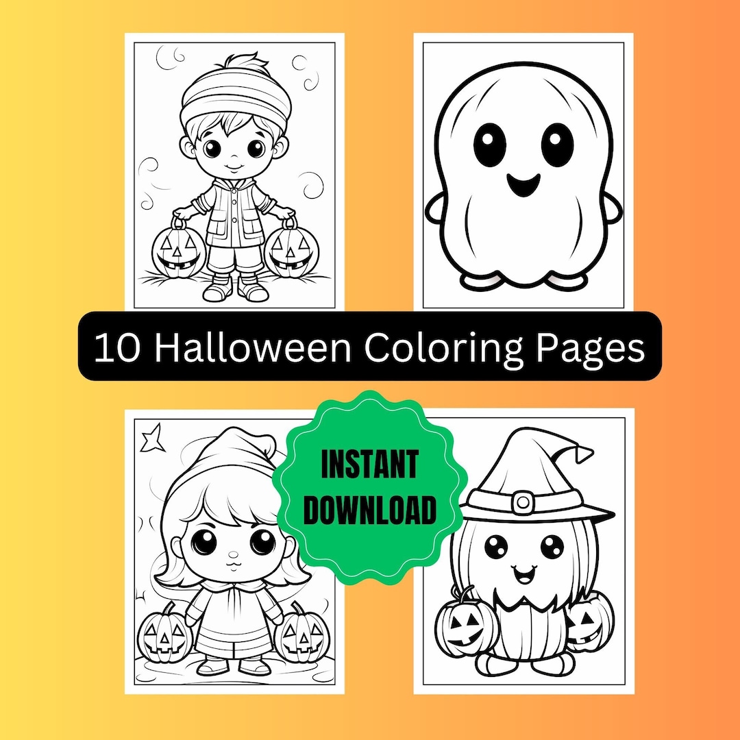 Printable Halloween Coloring Pages for Toddlers and Kids - Instant ...