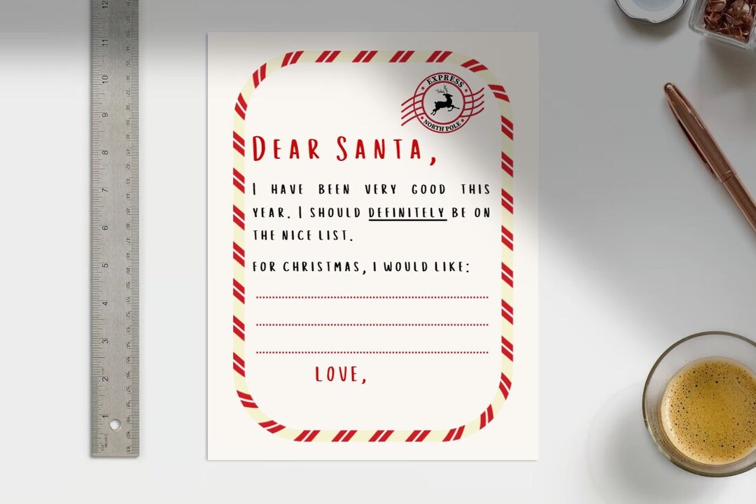 Santa Wishlist - Letter to Santa - Christmas Wish List - Kid's ...