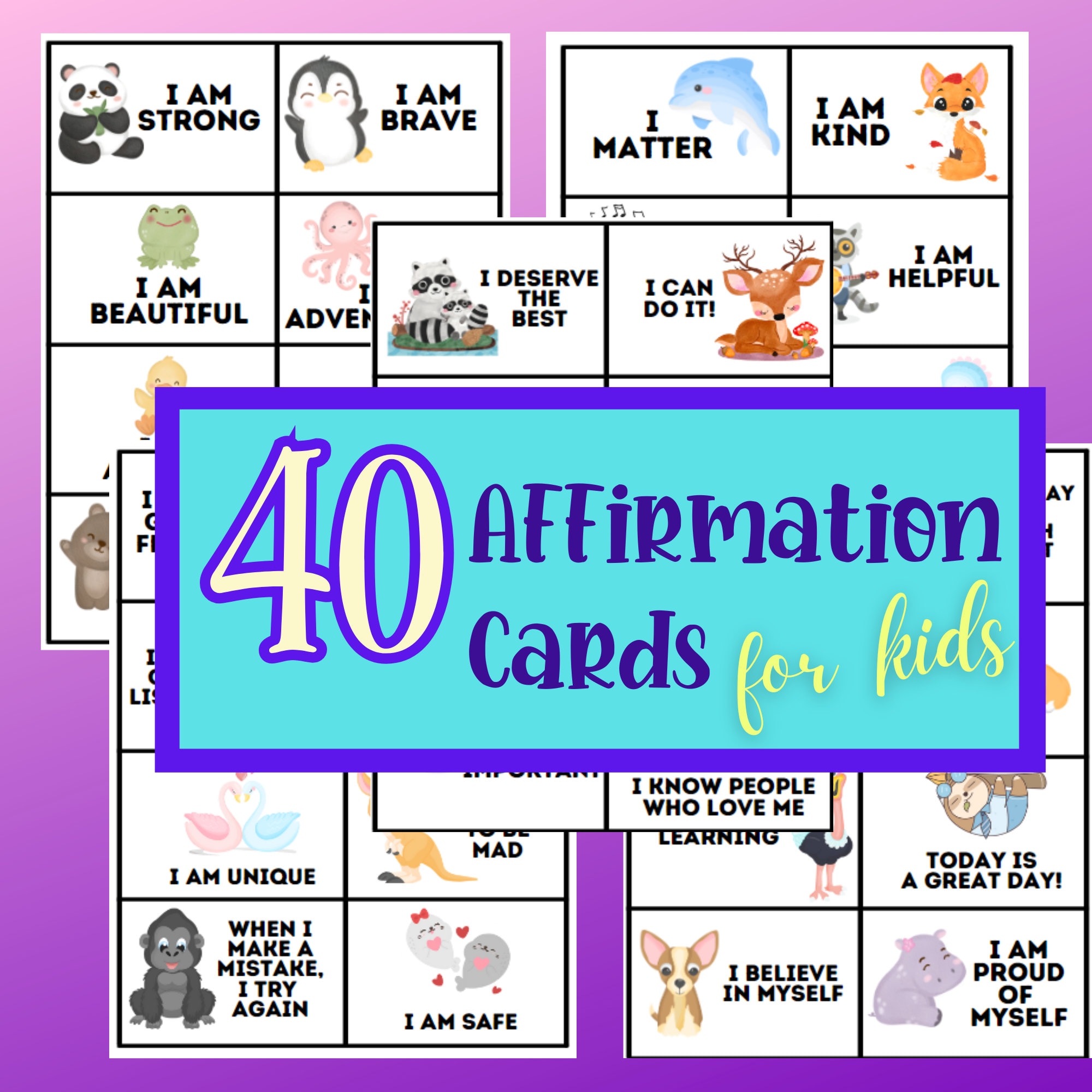 Printable Affirmation Cards for Kids, Kids Affirmation Cards ...