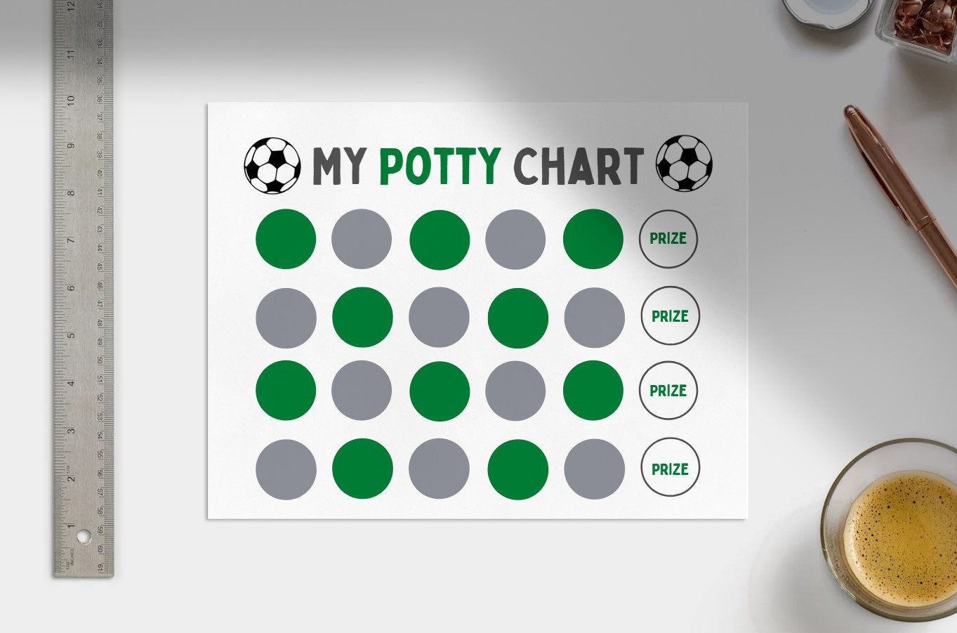 Soccer Potty Training Chart - Instant Download - Toddler Toilet ...