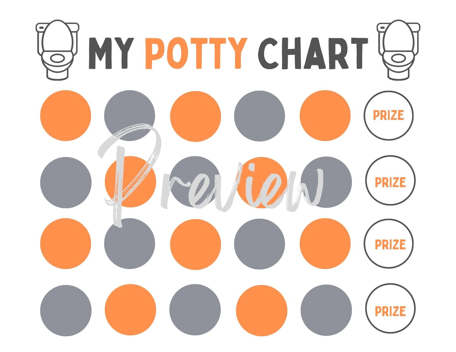 Simple Potty Training Chart - Instant Download - Toddler Toilet ...
