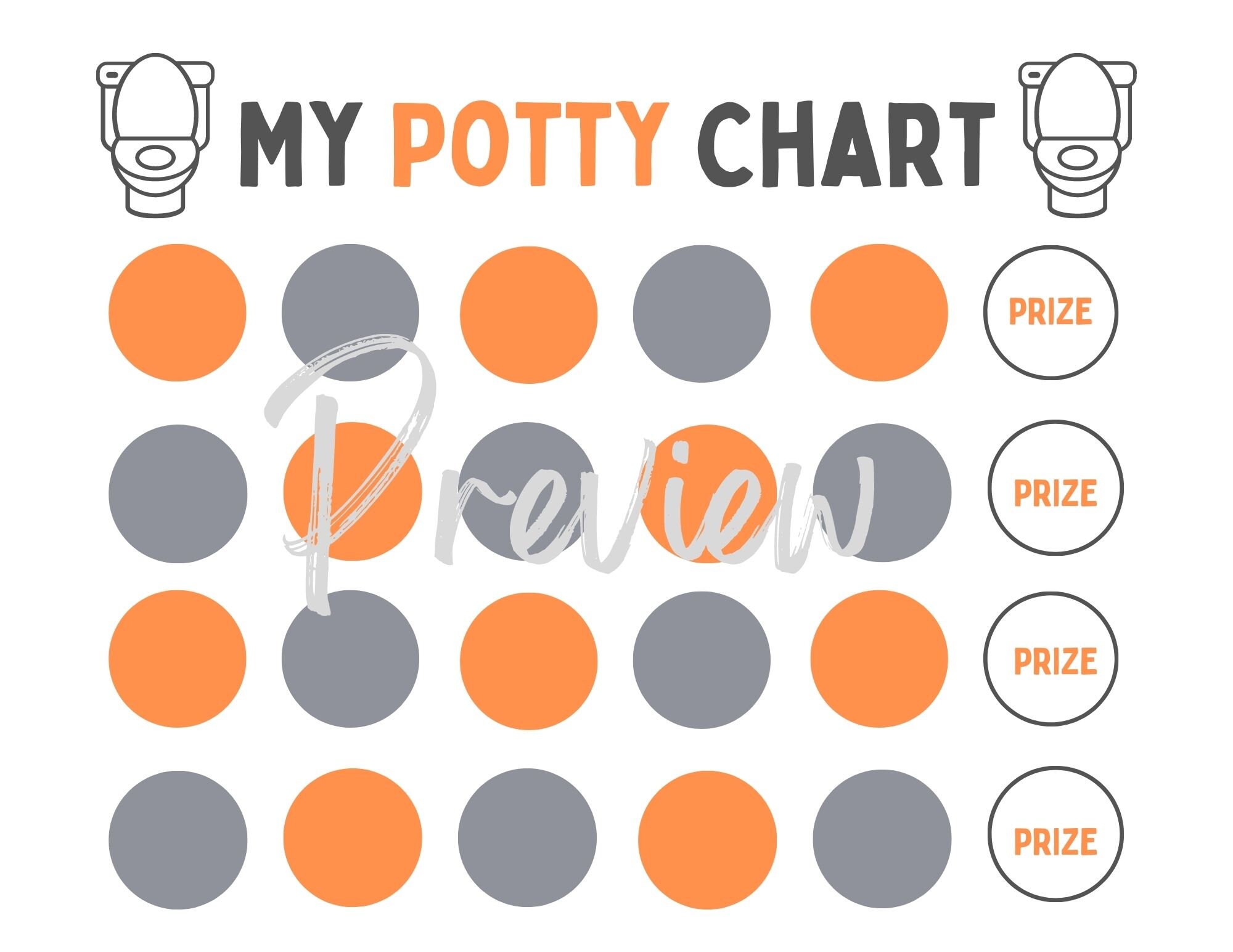 Simple Potty Training Chart - Instant Download - Toddler Toilet ...