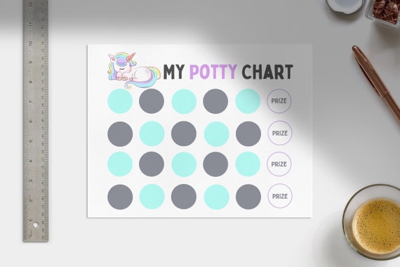 Unicorn Potty Training Chart Instant Download Toddler - Etsy