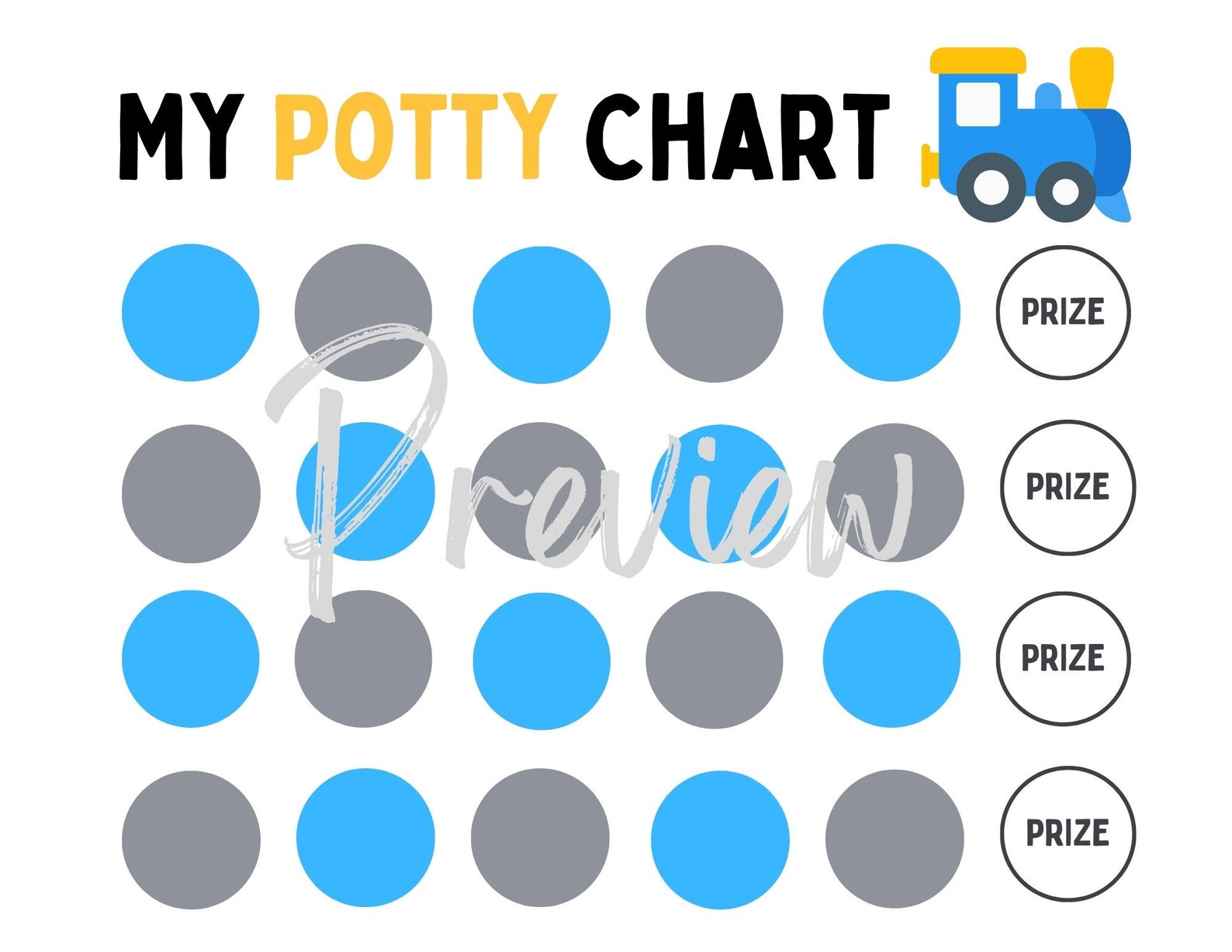 Train Engine Potty Training Chart - Instant Download - Toddler Toilet ...