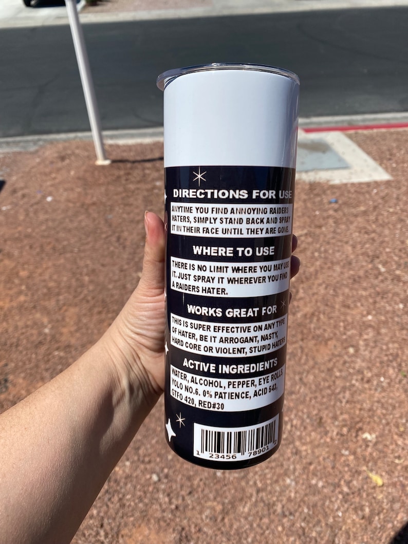 Las Vegas Raiders Tumbler: Haters Be Gone 20oz Stainless Steel - Etsy
