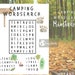 Camping Wordsearch Printable (tiny Explorers) - Etsy