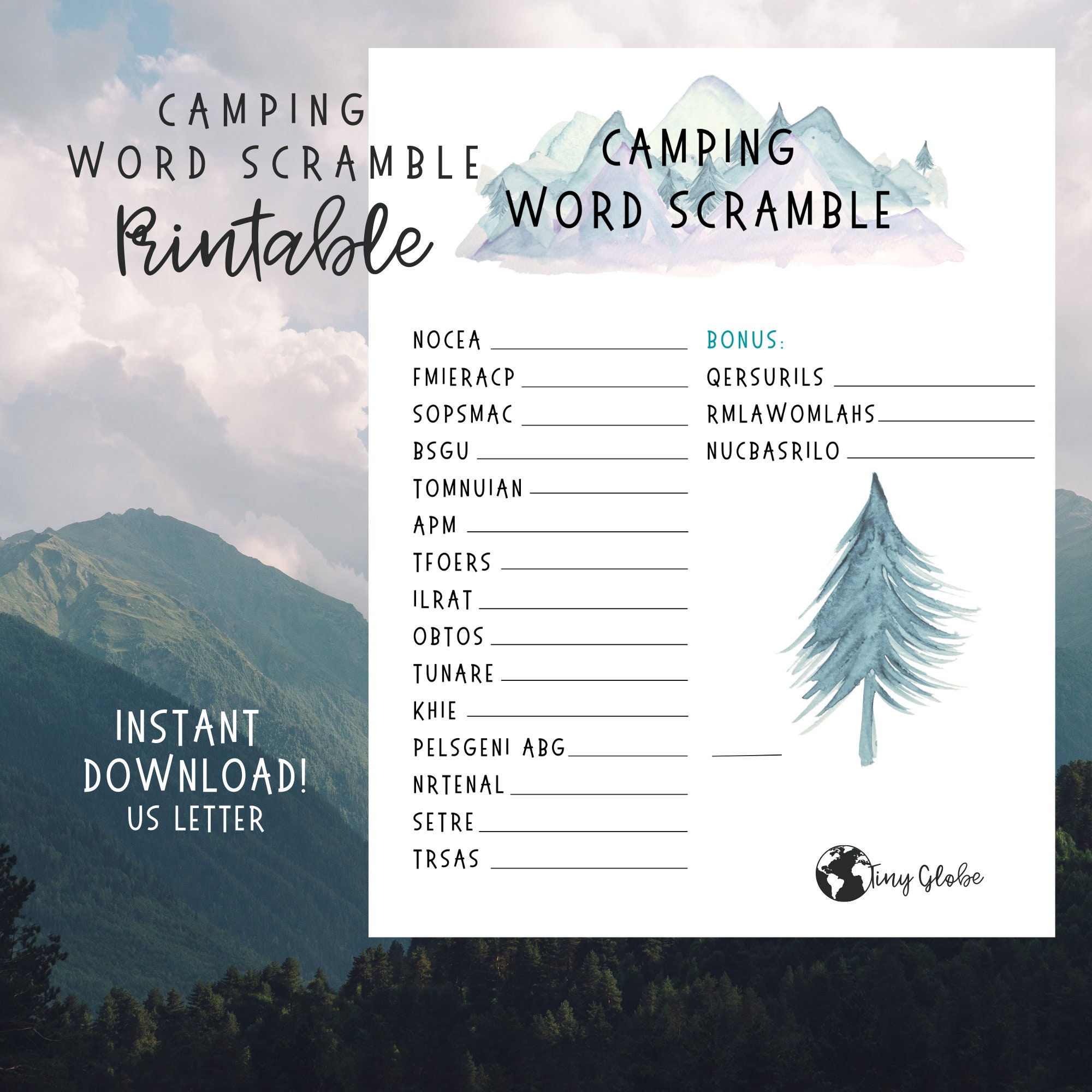 Camping Activity Bundle Printable (big Explorers) - Etsy