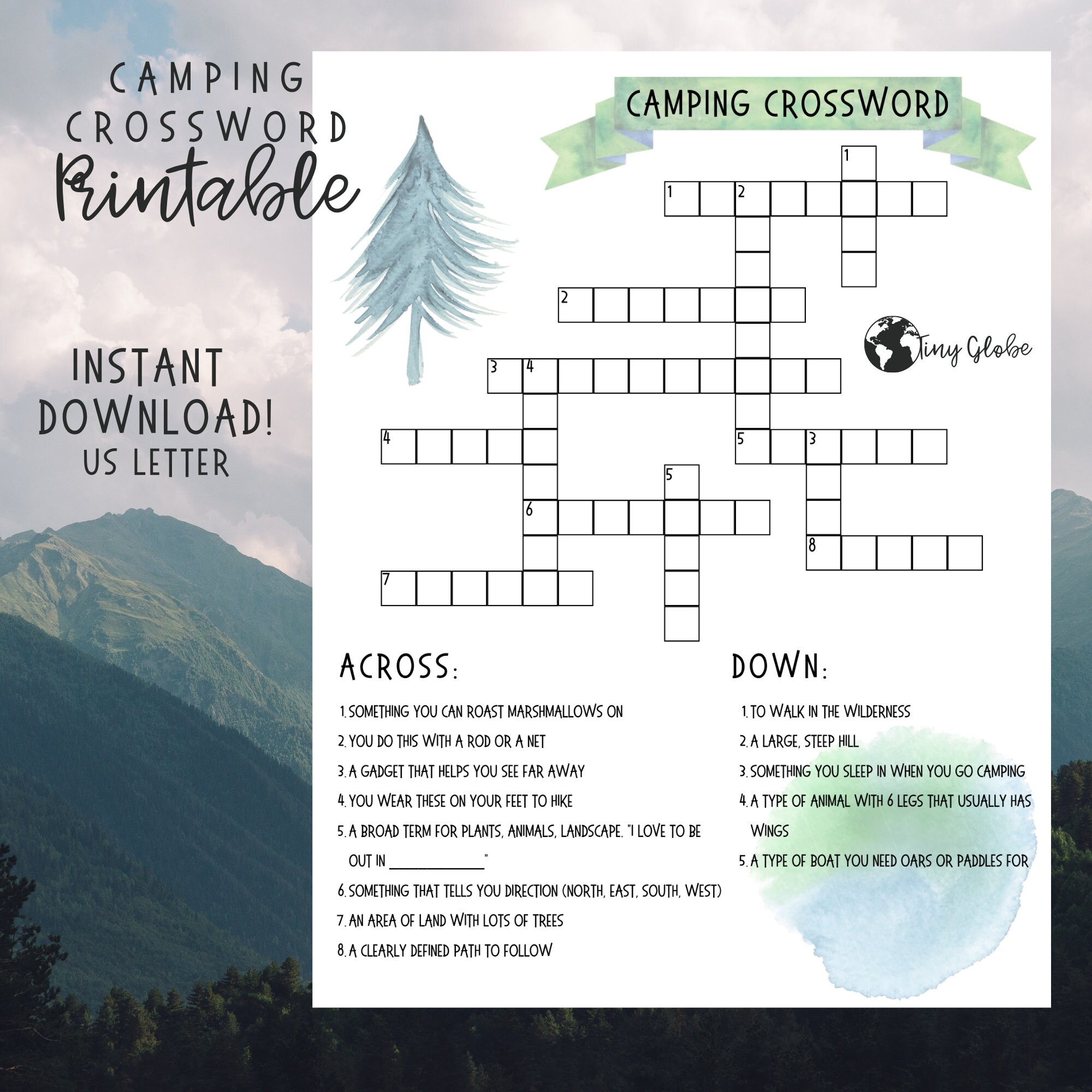 Camping Activity Bundle Printable big Explorers - Etsy