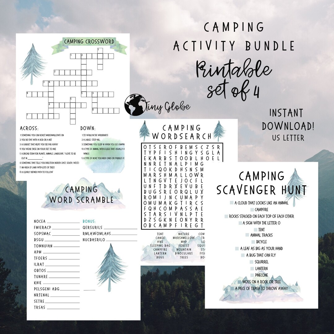 Camping Activity Bundle Printable (big Explorers) - Etsy