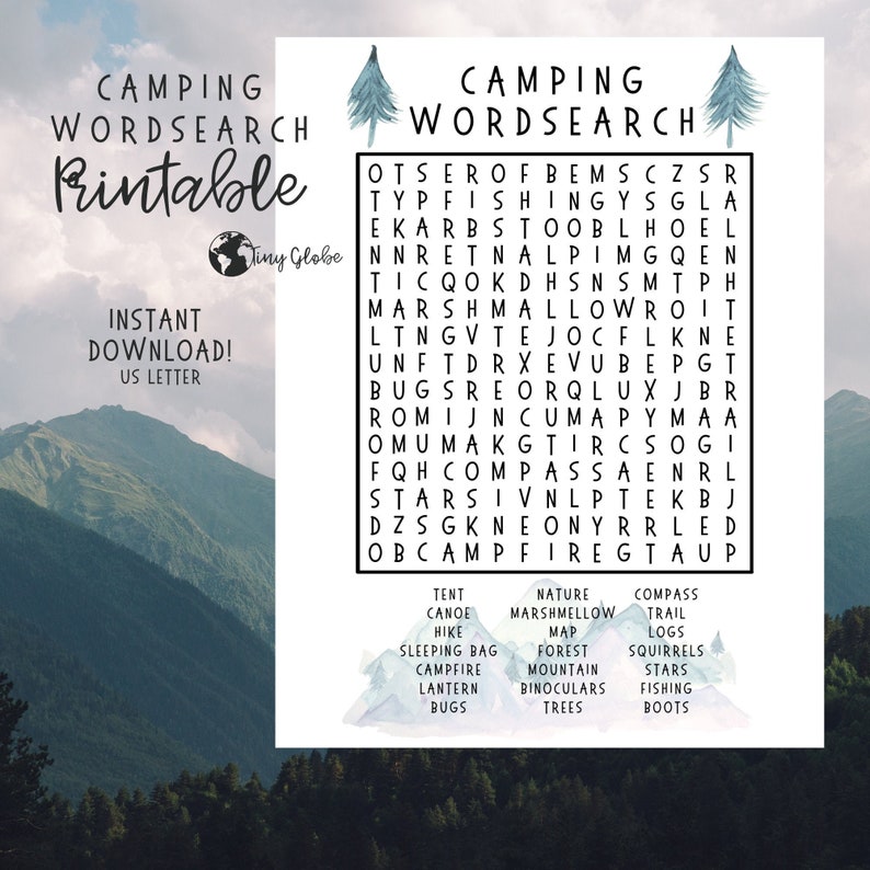 Camping Wordsearch Printable (big Explorers) - Etsy
