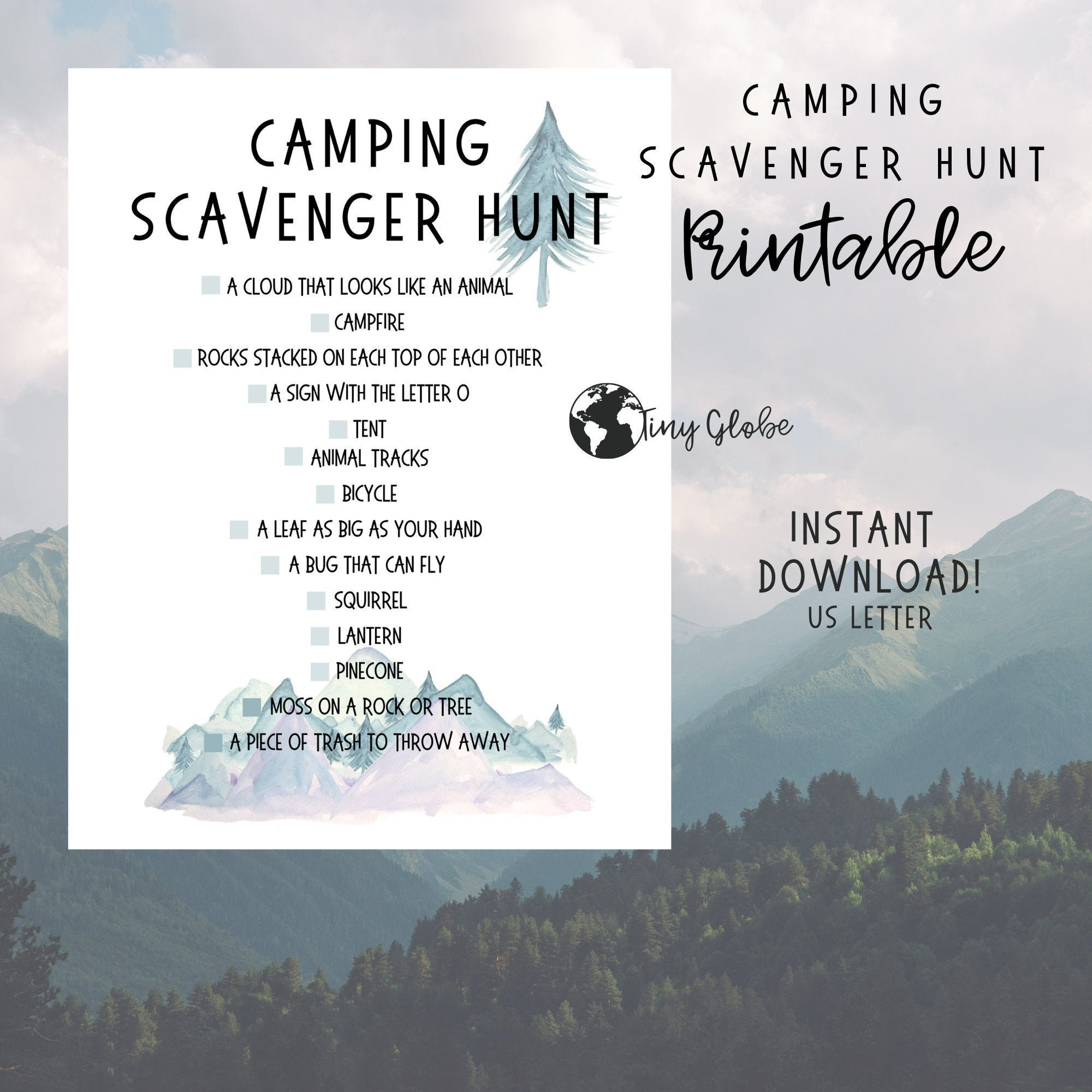 Camping Scavenger Hunt Printable (big Explorers) - Etsy