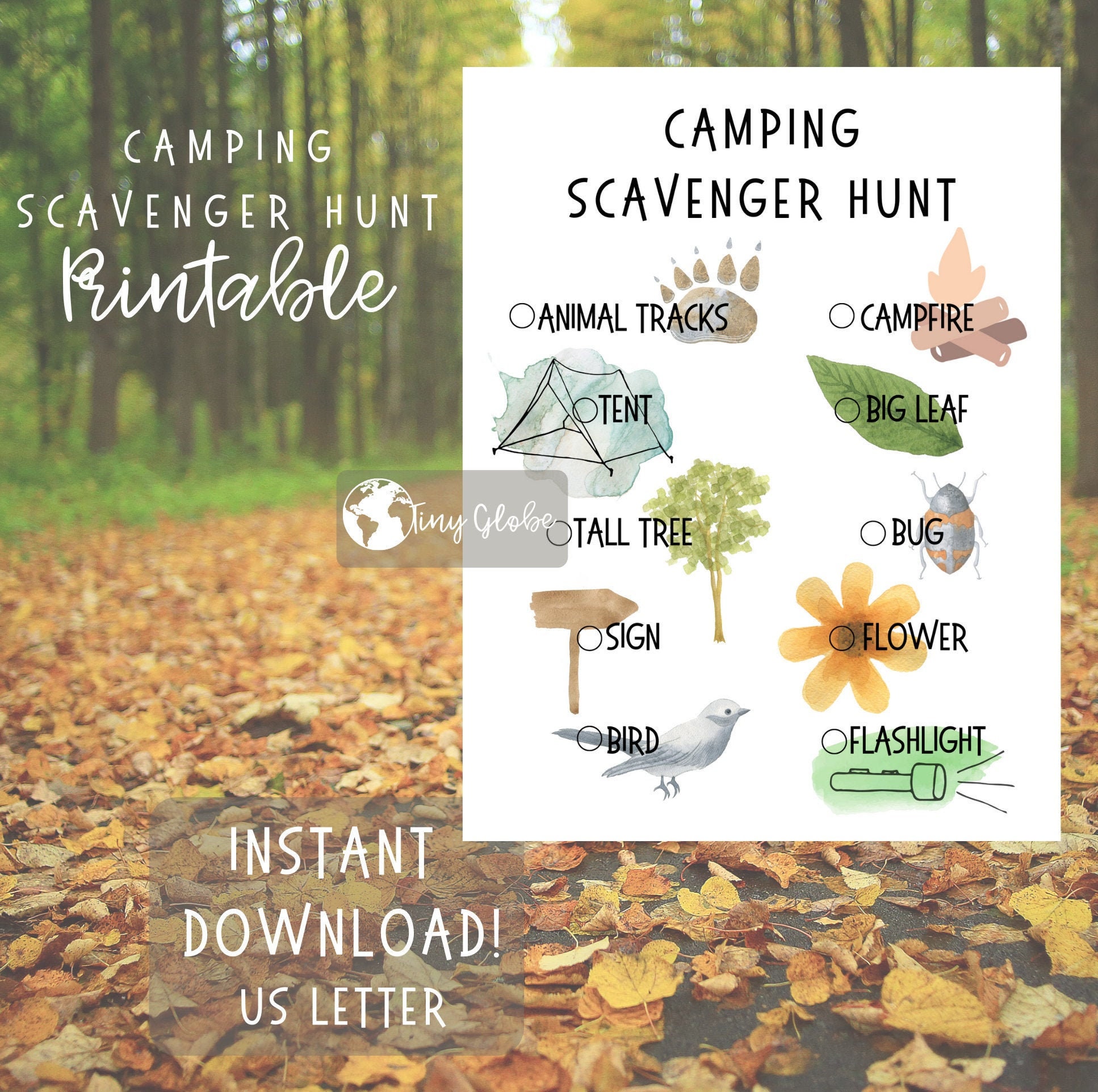 Camping Scavenger Hunt Printable (tiny Explorers) - Etsy