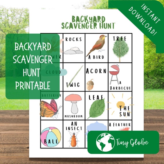 Backyard Scavenger Hunt Printable - Etsy