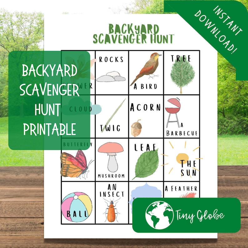 Backyard Scavenger Hunt Printable - Etsy
