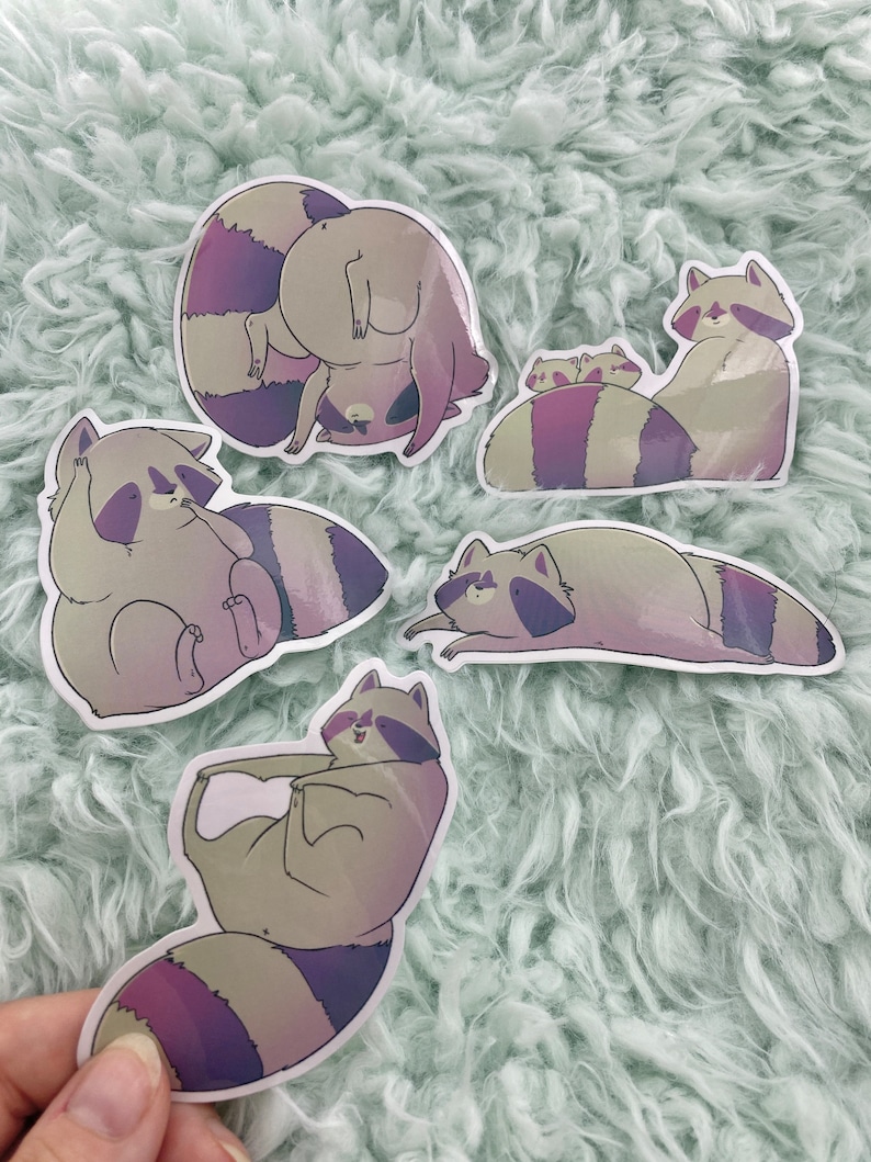 Cute Raccoon Furry Fursona Trash Panda Vinyl Sticker - Etsy