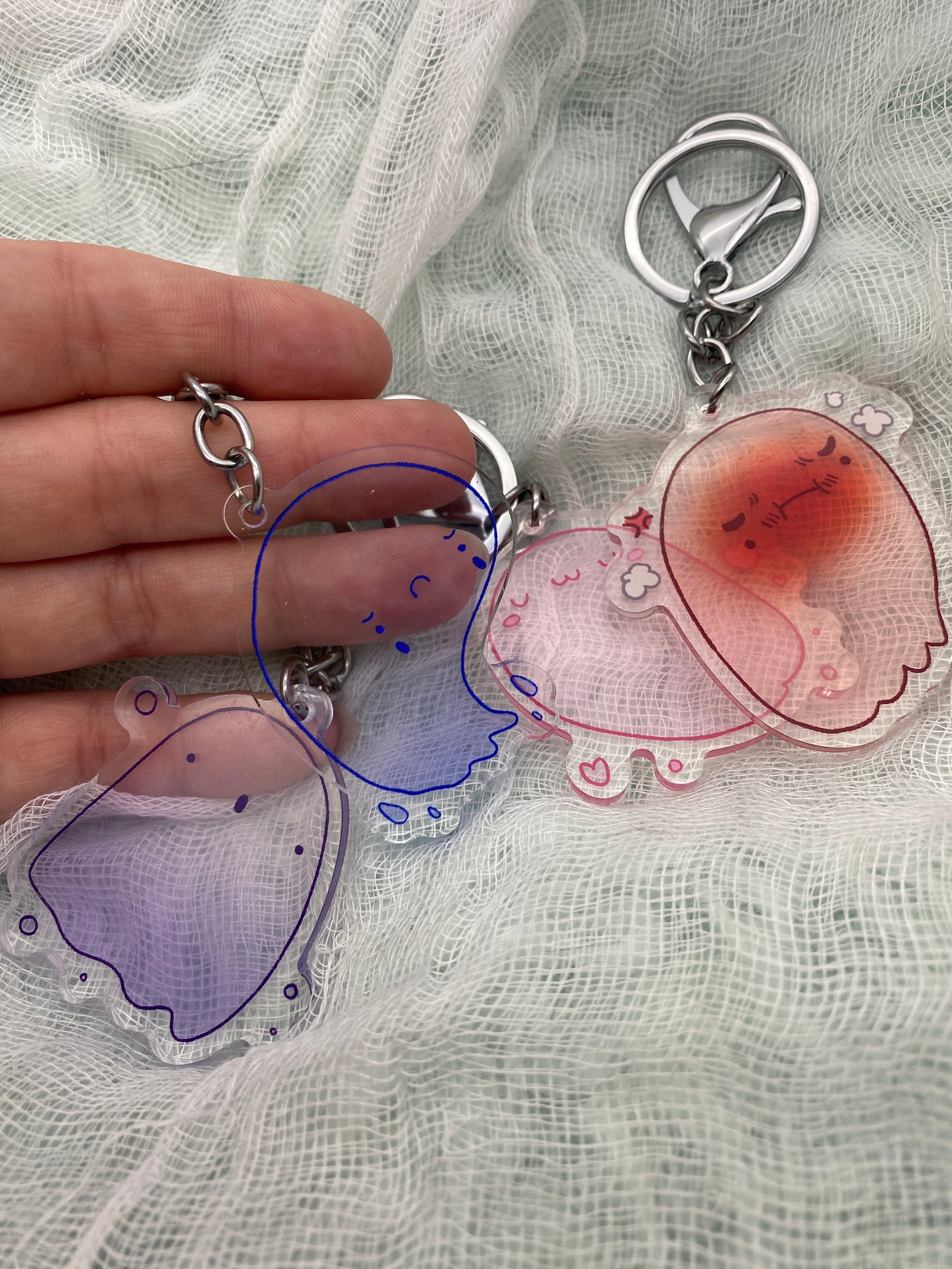 Spooky Colorful Transparent Ghosts Acrylic Keychain Charms - Etsy