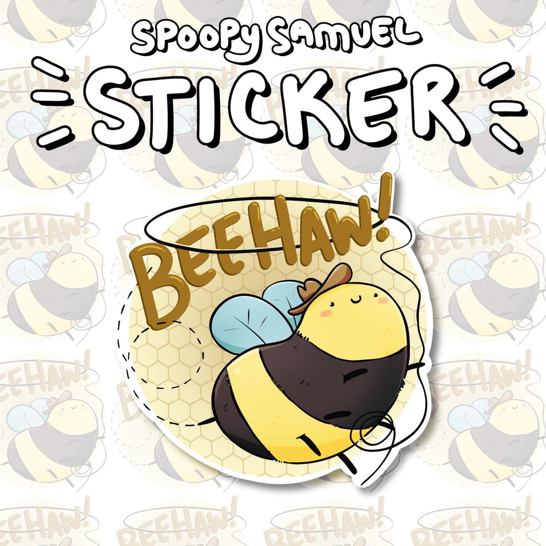Funny Bumble Bee Sticker Meme Rootin Tootin Cowboy BEEHAW - Etsy