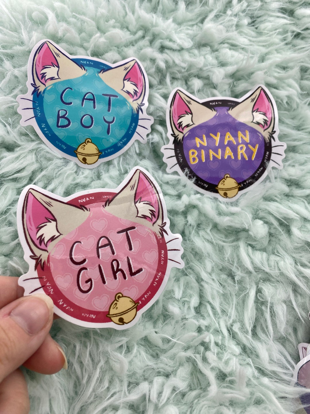 Cat Girl Cat Boy Nyanbinary Sticker - Etsy