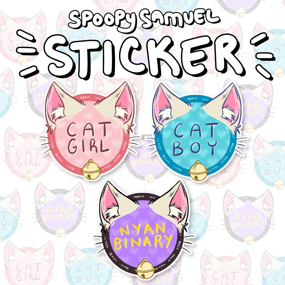 Cat Girl Cat Boy Nyanbinary Sticker - Etsy