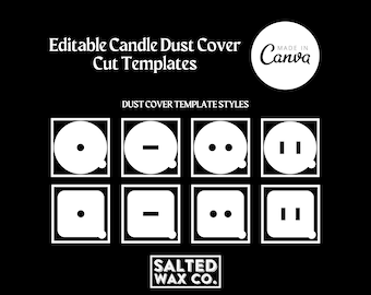 Editable Candle Dust Cover Cut Templates - Round Single Wick - Etsy