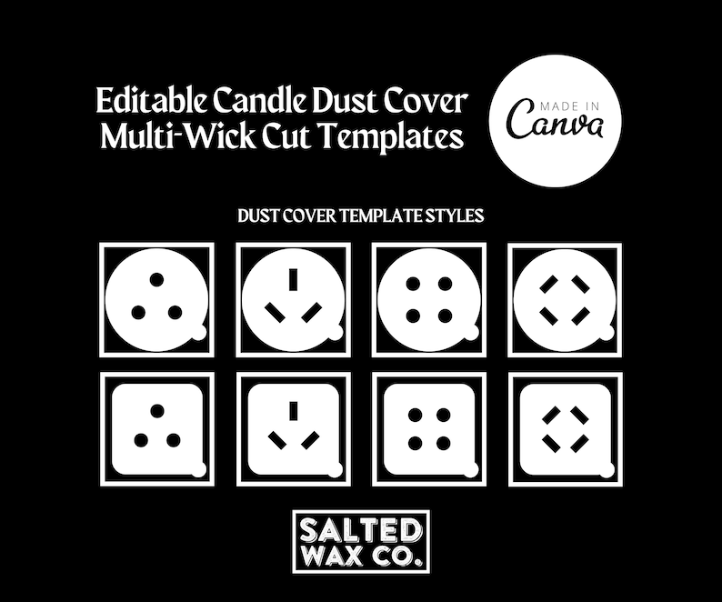 Editable Candle Dust Cover Cut Templates - Multi-wick - Etsy