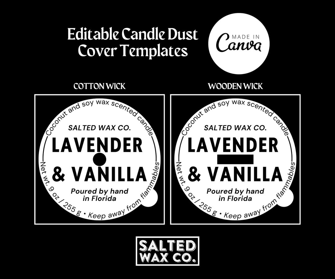 Editable Candle Dust Cover Template - 010 - Etsy