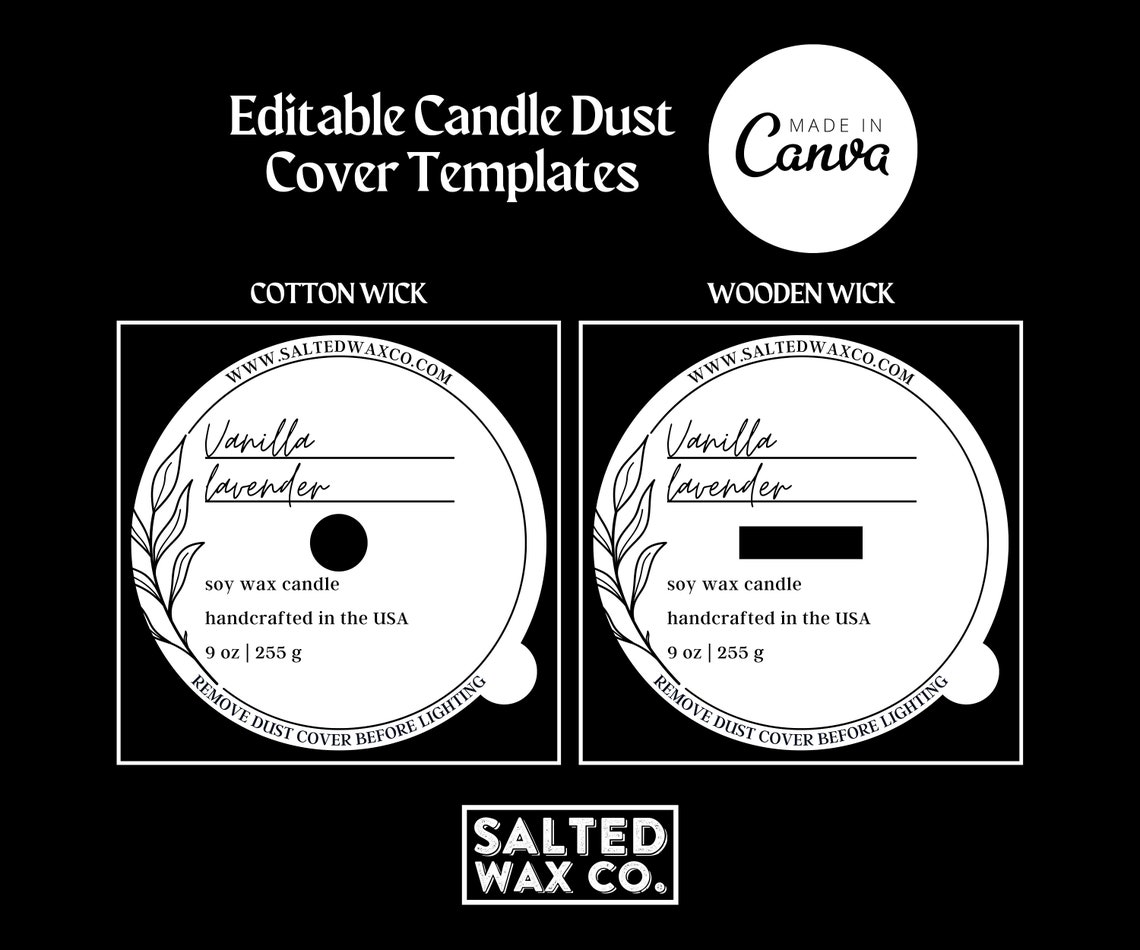 Editable Candle Dust Cover Template - 012 - Etsy
