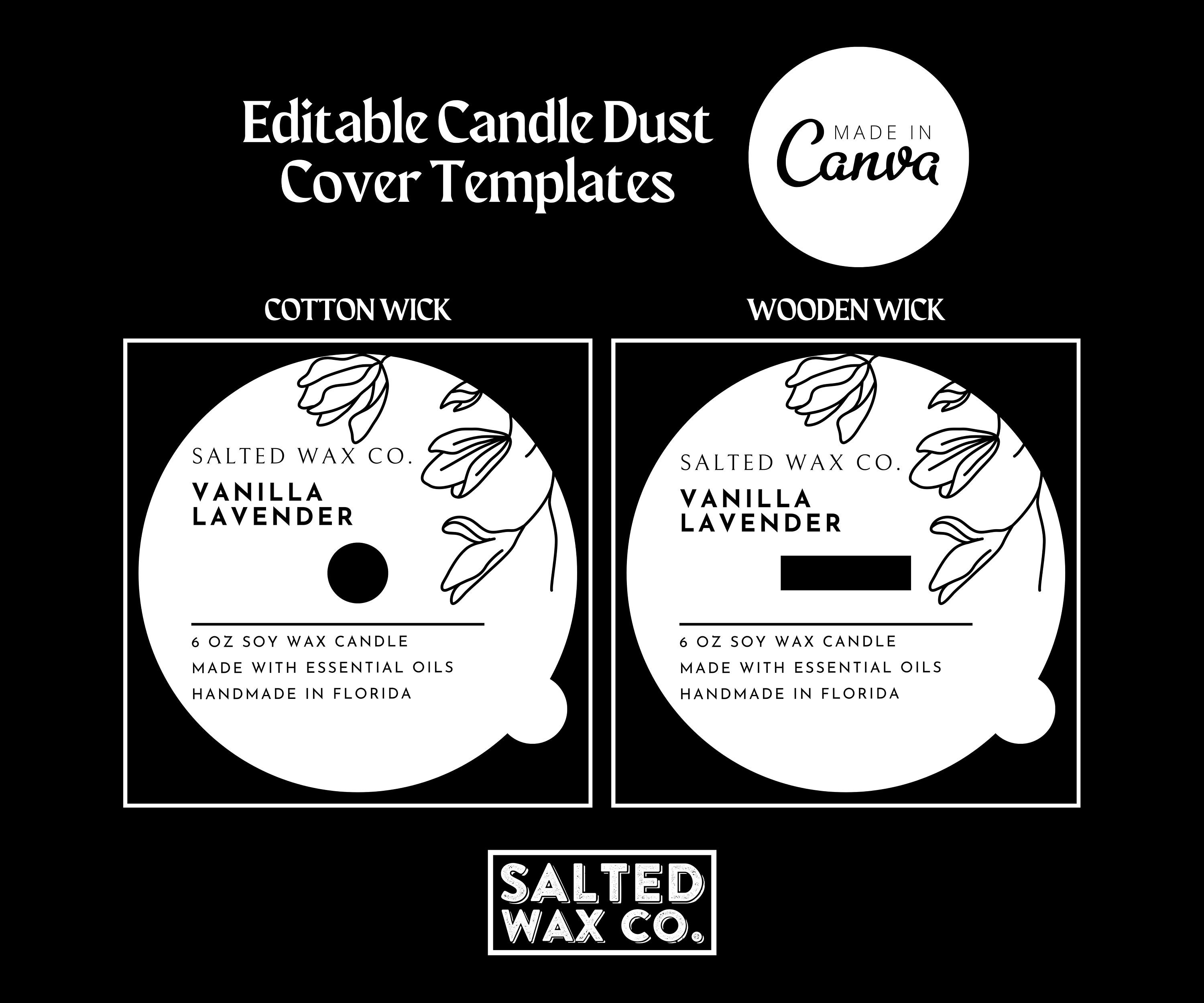 Editable Candle Dust Cover Template - 006 - Etsy