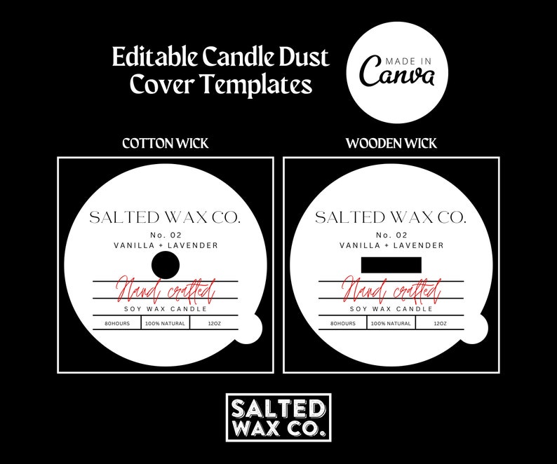 Editable Candle Dust Cover Template - 009 - Etsy