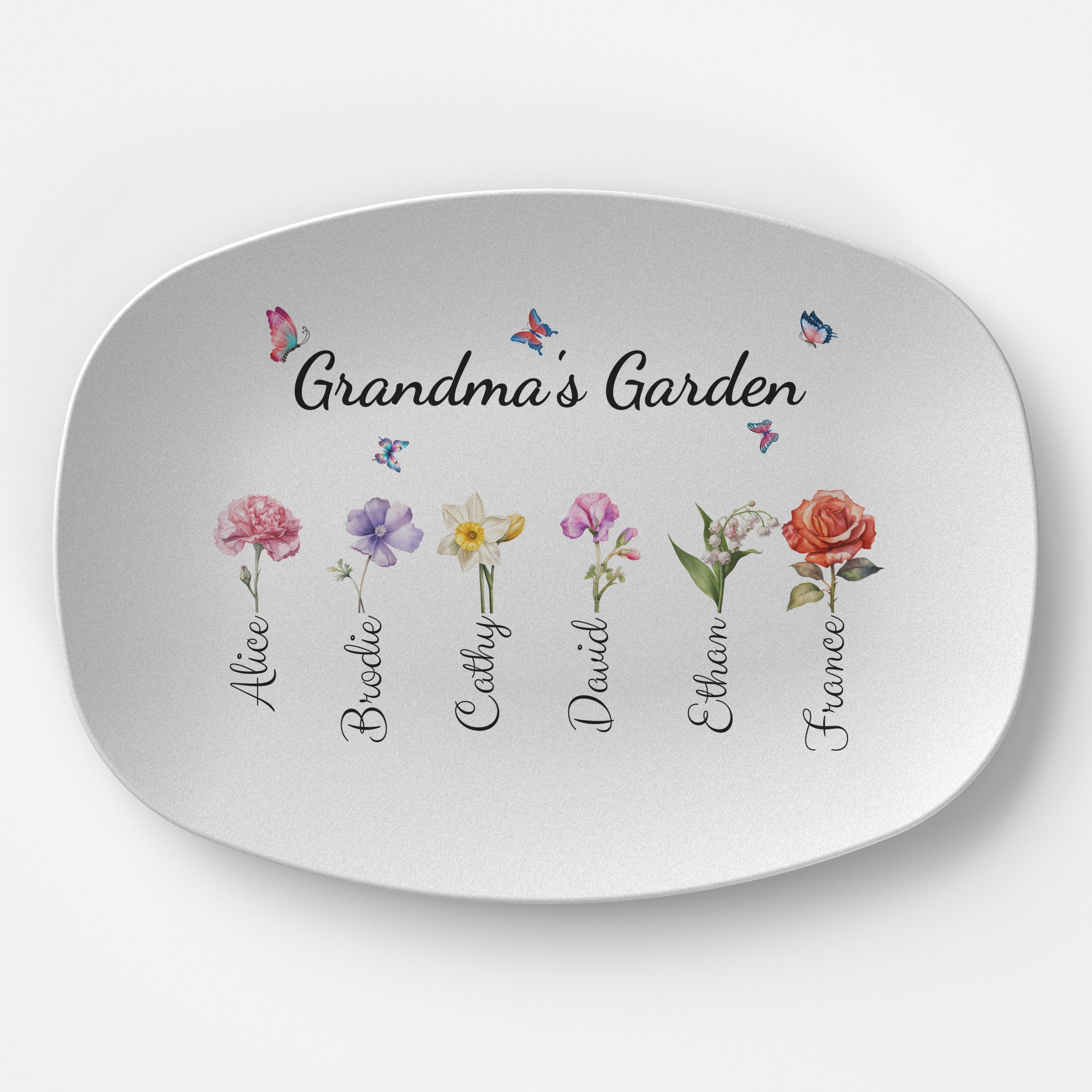 Birth Flower Bouquet, Grandmas Garden, Great Grandma Gift, Nana Garden ...