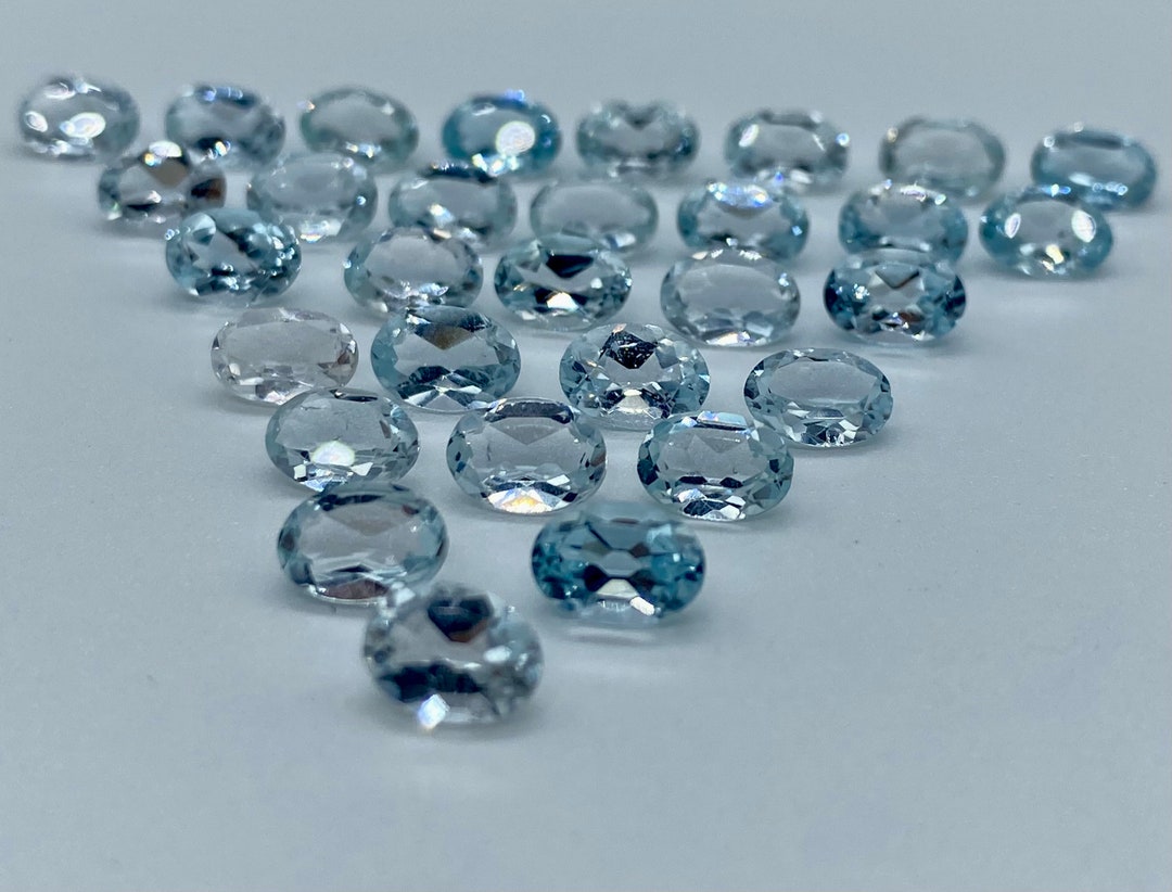 Light Blue Topaz Cut Stone, Oval Gemstone (6x5x2 Mm, 27.25 Carats) - Etsy