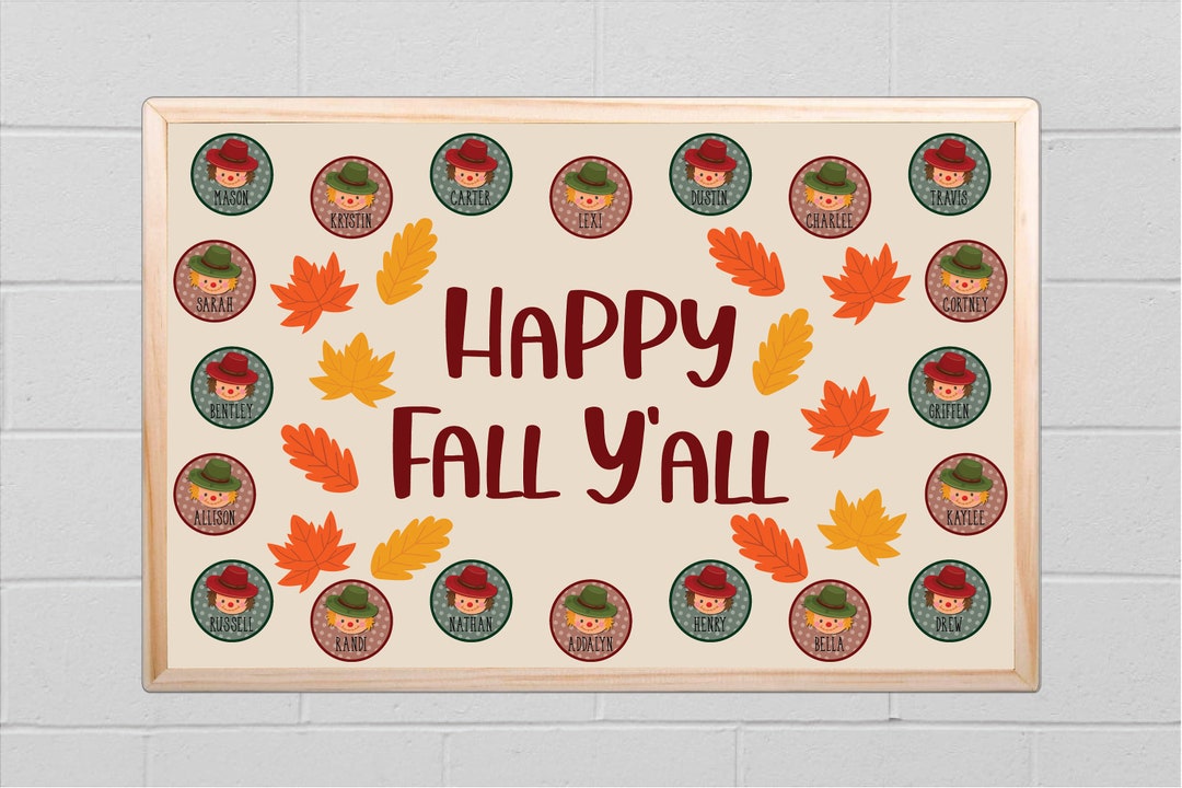 Happy Fall Y'all Bulletin Board or Door Decoration With SVG - Etsy