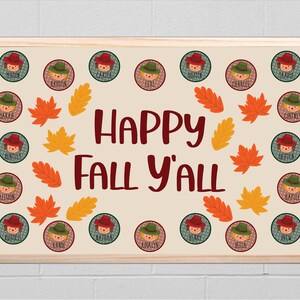 Happy Fall Y'all Bulletin Board or Door Decoration With SVG - Etsy