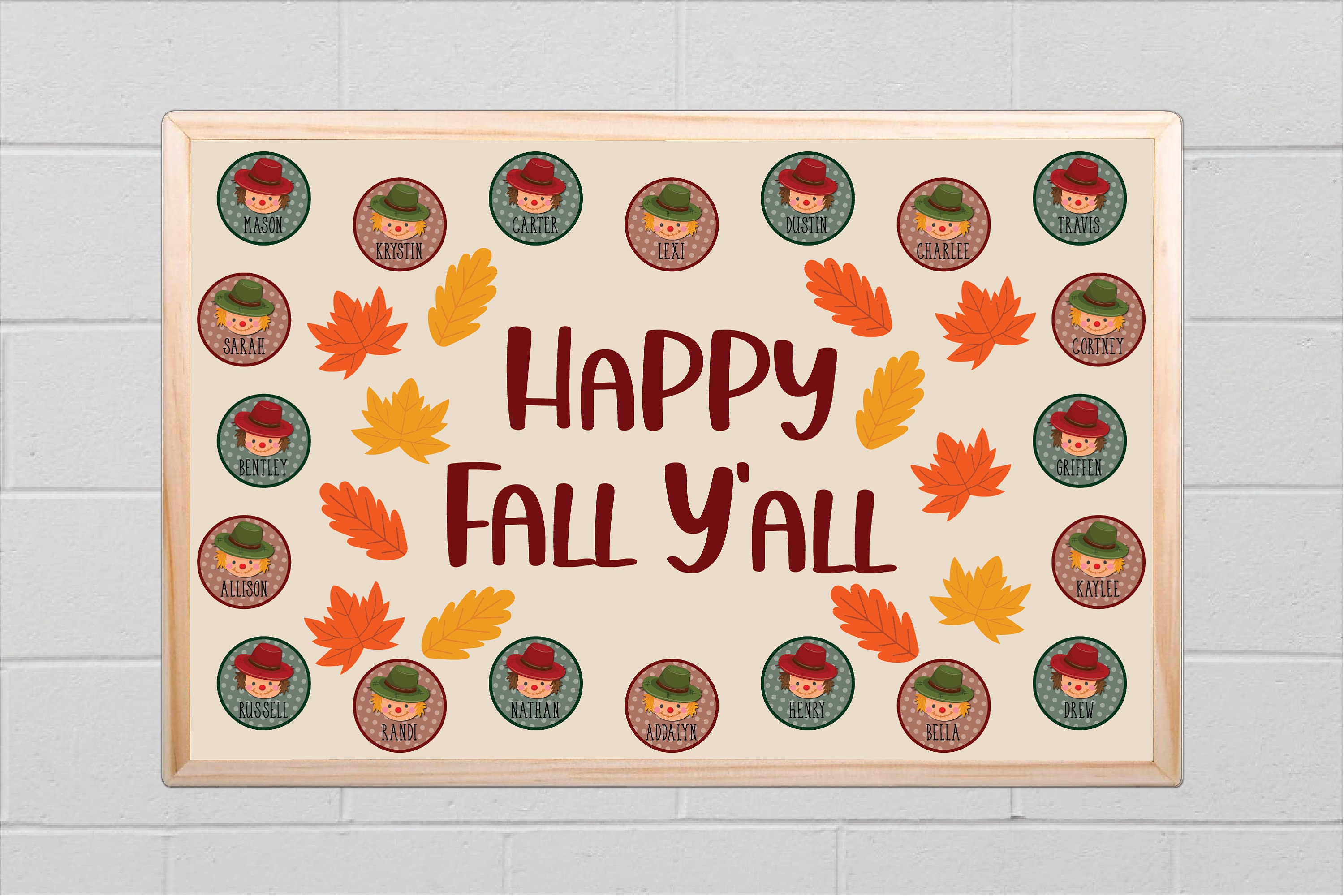 Happy Fall Y'all Bulletin Board or Door Decoration With SVG - Etsy