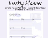 Editable PDF Weekly Planner Printable & Editable A4 A5 - Etsy