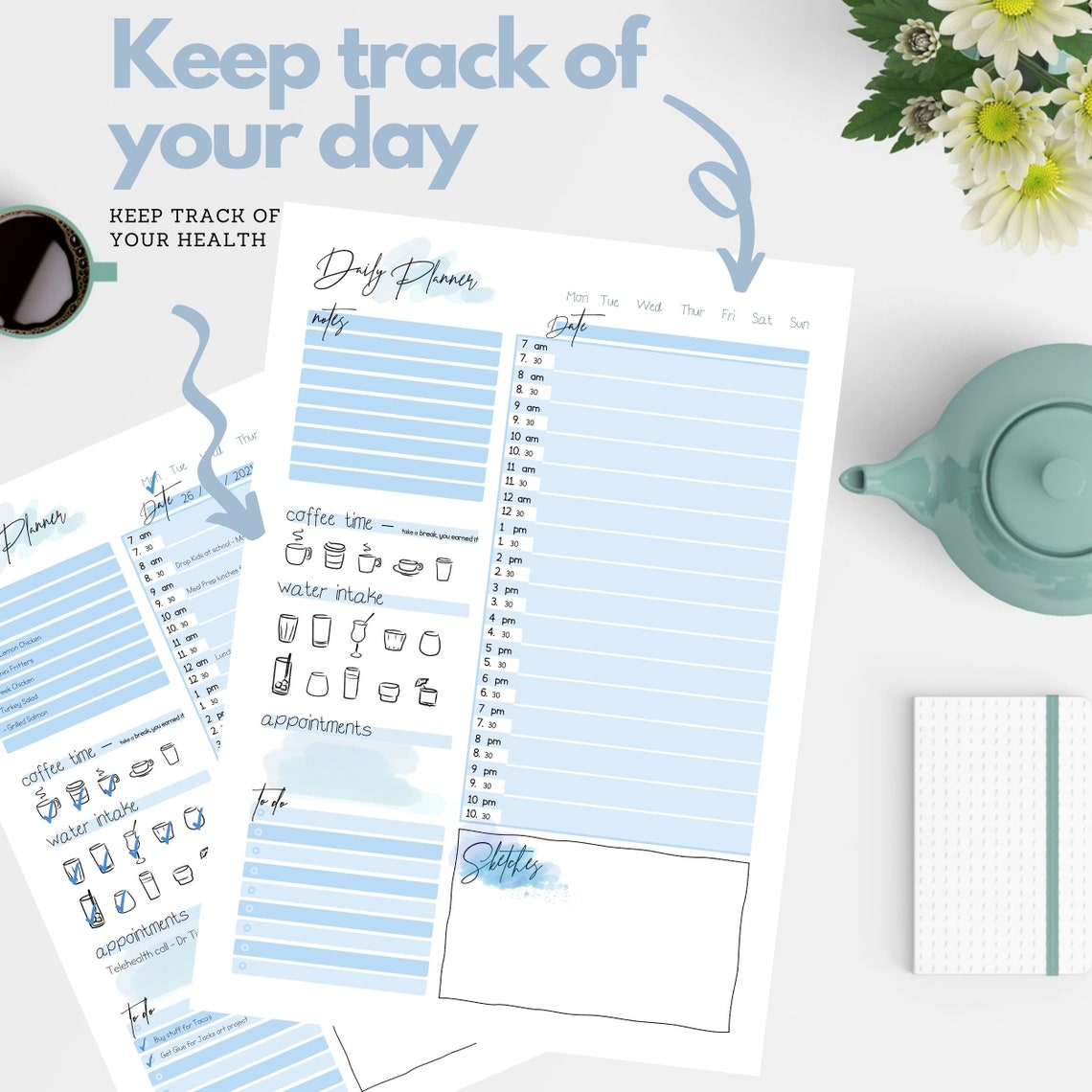 Editable PDF Daily Planner Printable & Editable Professional Daily ...
