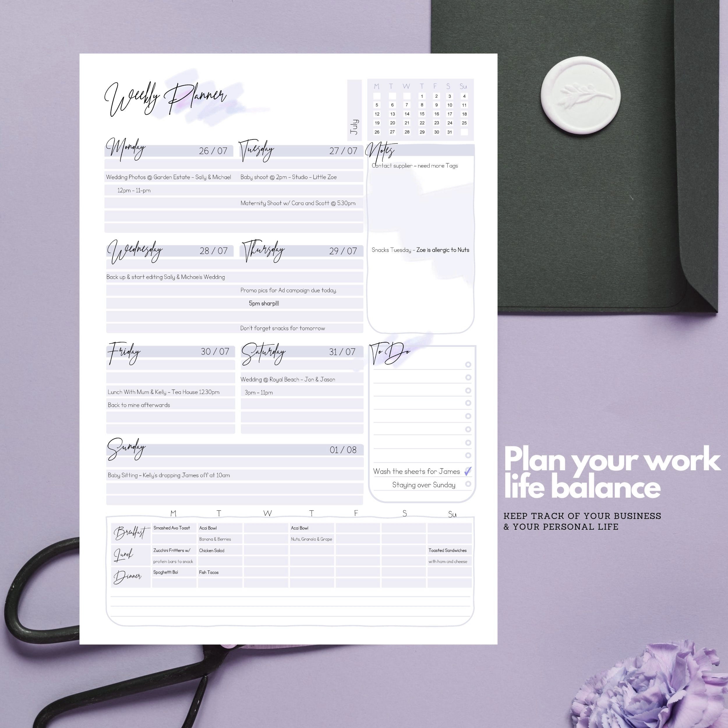 Editable PDF Weekly Planner | Printable & Editable | A4, A5, Letter ...