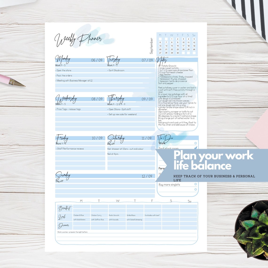 Editable PDF Weekly Planner Printable & Editable A4, A5, Letter ...