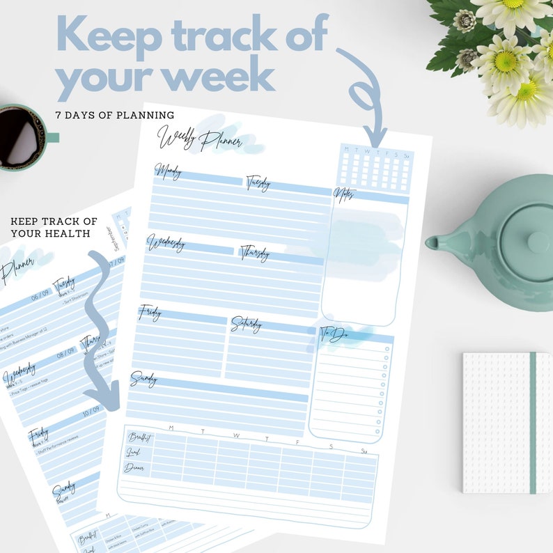 Editable PDF Weekly Planner | Printable & Editable | A4, A5, Letter ...