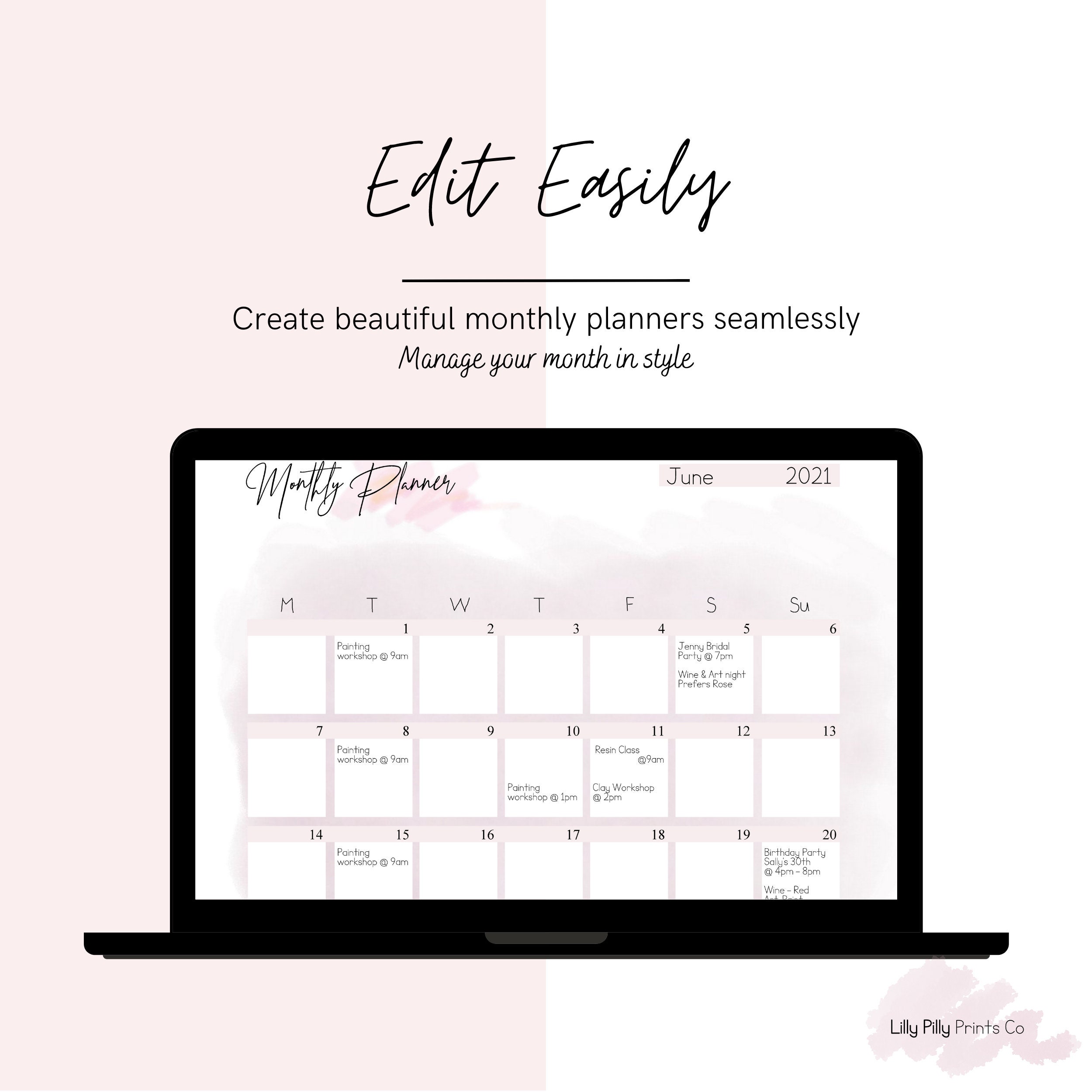 Editable PDF Weekly Planner Printable & Editable A4 A5 - Etsy